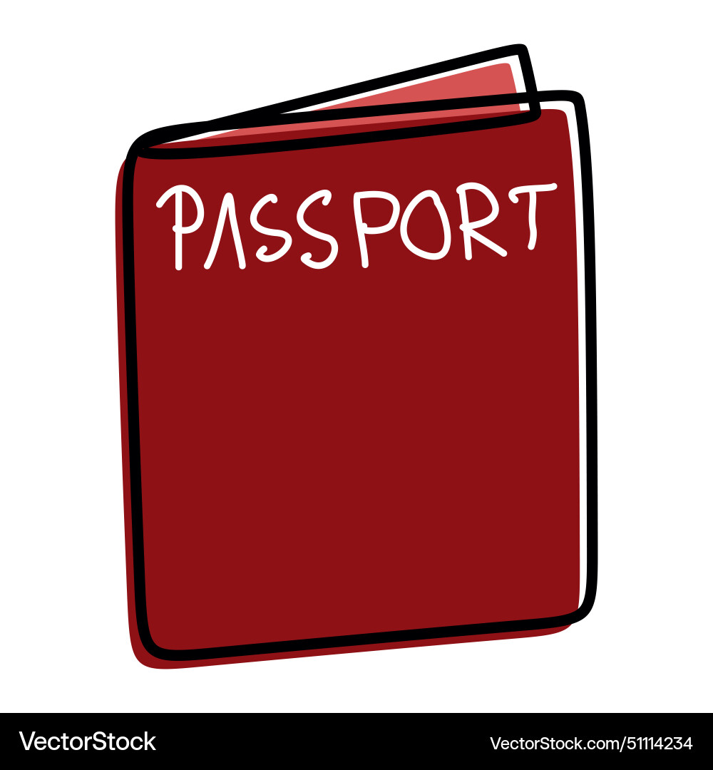 Passport a hand drawn doodle Royalty Free Vector Image