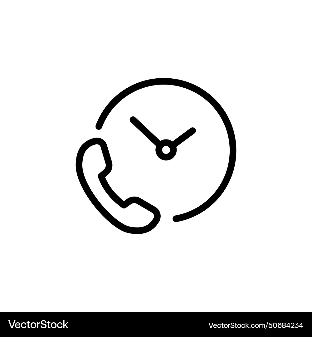 Phone call duration time line icon editable Vector Image