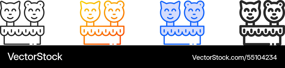 Puppet iconthin linear gradient blue stroke and Vector Image