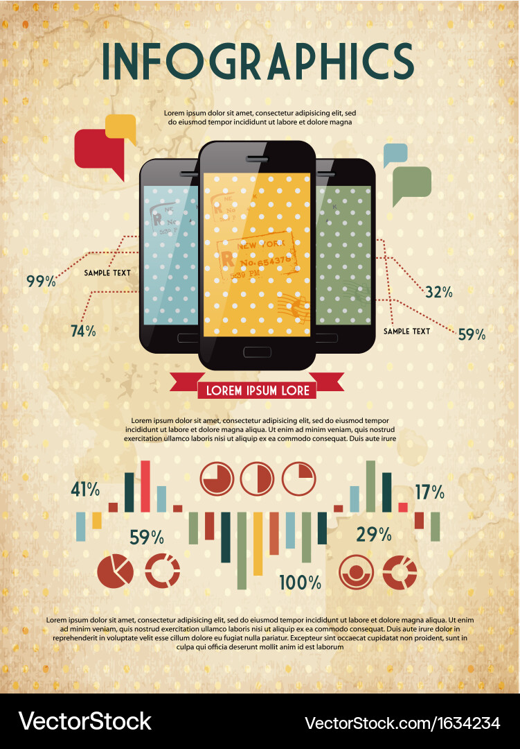 Retro set of infographic elements Royalty Free Vector Image