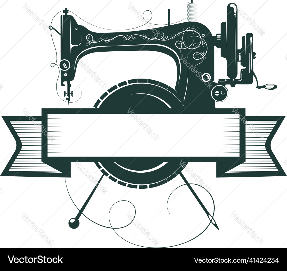 Salon tailoring symbol mechanical sewing machine Vector Image