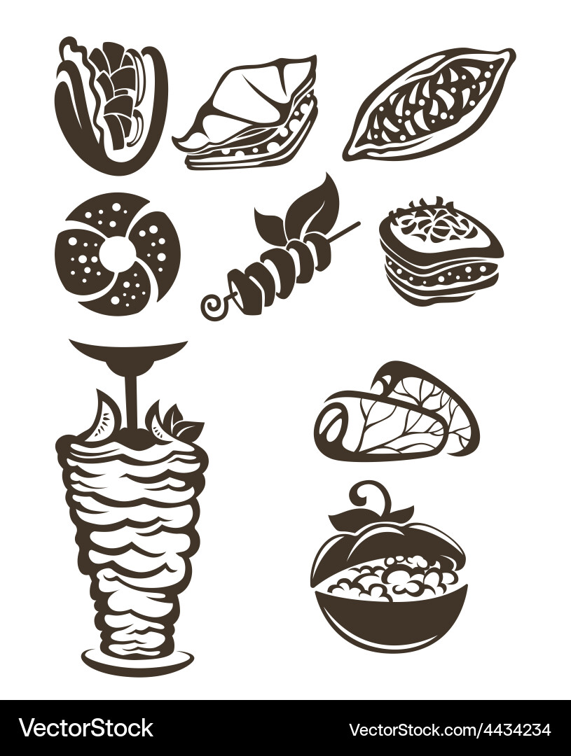 Turkish food Royalty Free Vector Image - VectorStock