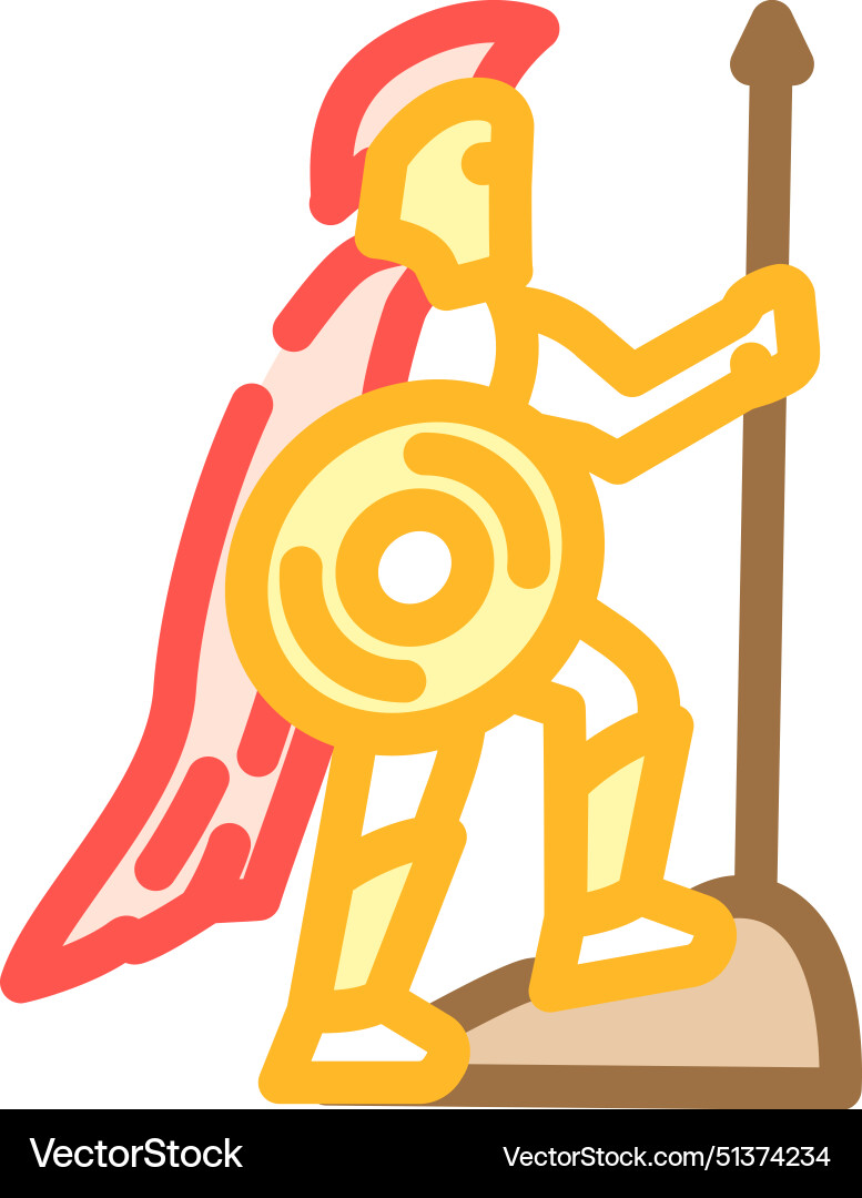 Warior sparta color icon Royalty Free Vector Image