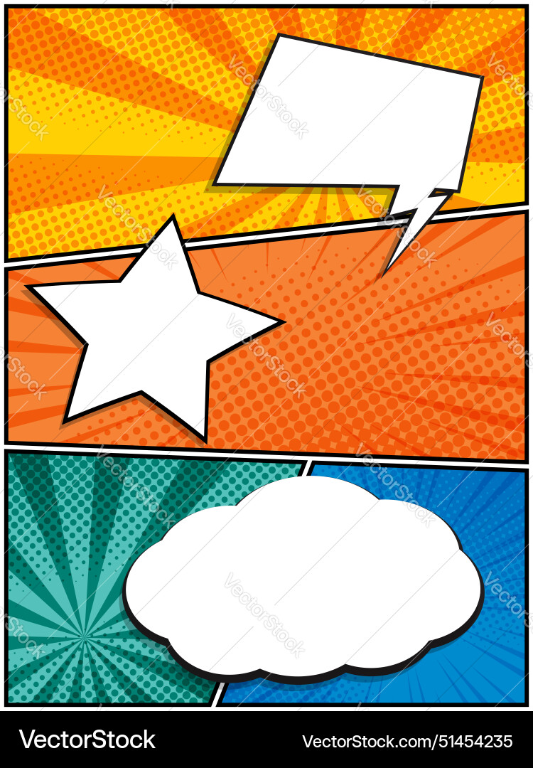 Colorful comic book pop art cartoon layout Vector Image