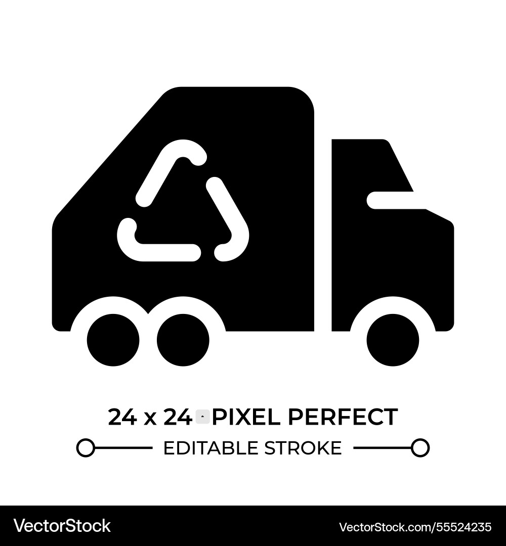 Garbage truck glyph ui icon Royalty Free Vector Image
