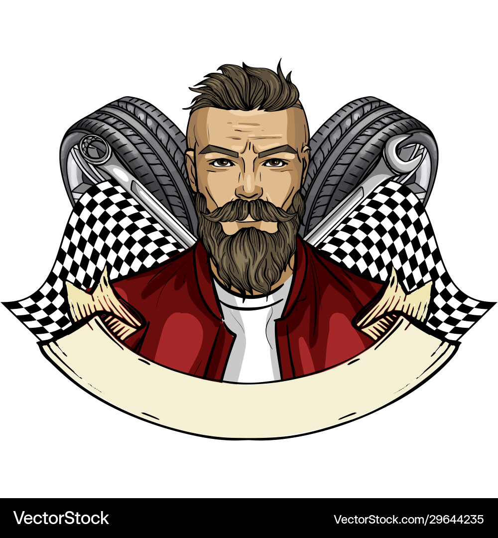 Hand drawn sketch racer man Royalty Free Vector Image
