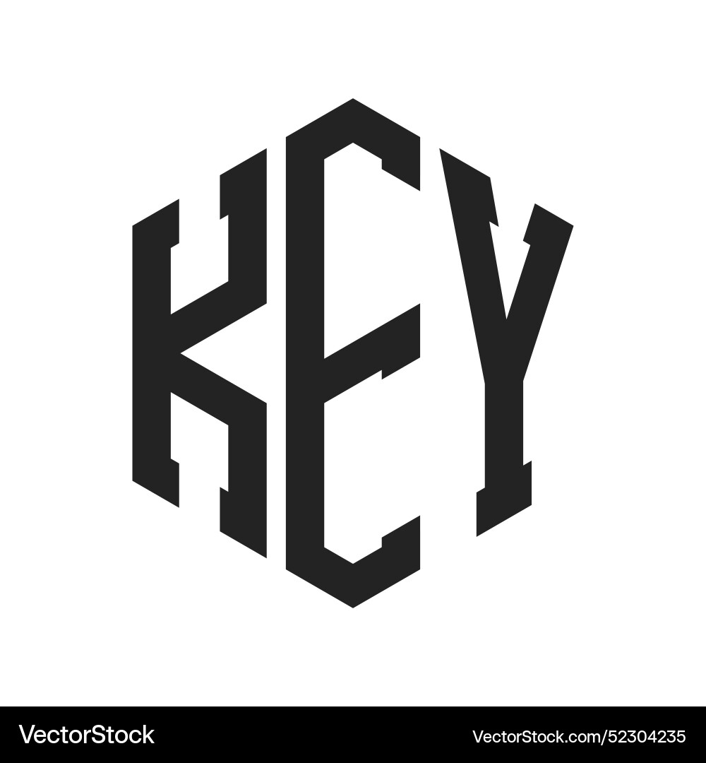 Key logo design initial letter monogram Royalty Free Vector
