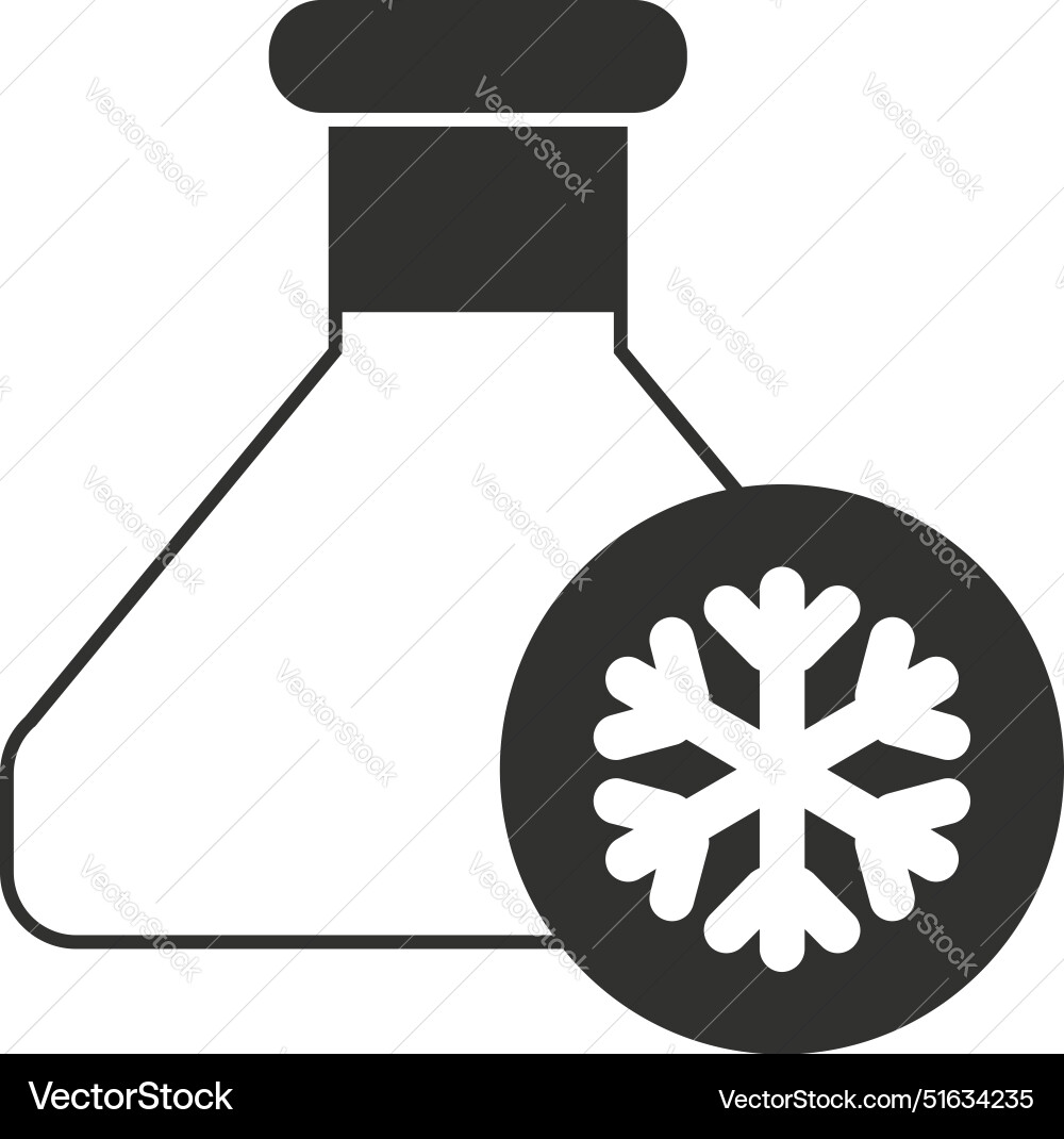 Laboratory glassware erlenmeyer flask freezing Vector Image