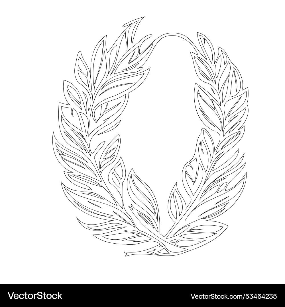 Laurel wreath outline sketch Royalty Free Vector Image