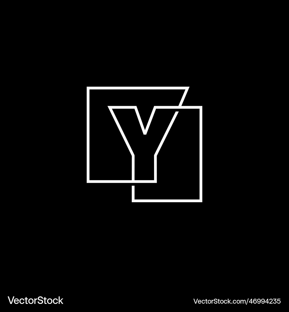 Letter y lettermark initial overlapping outline Vector Image