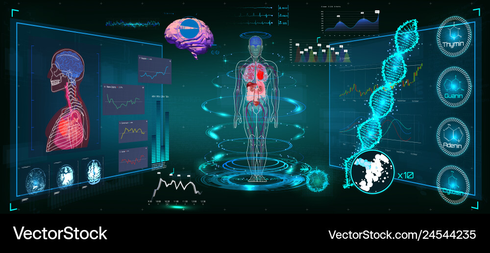 Medical infographic hud Royalty Free Vector Image