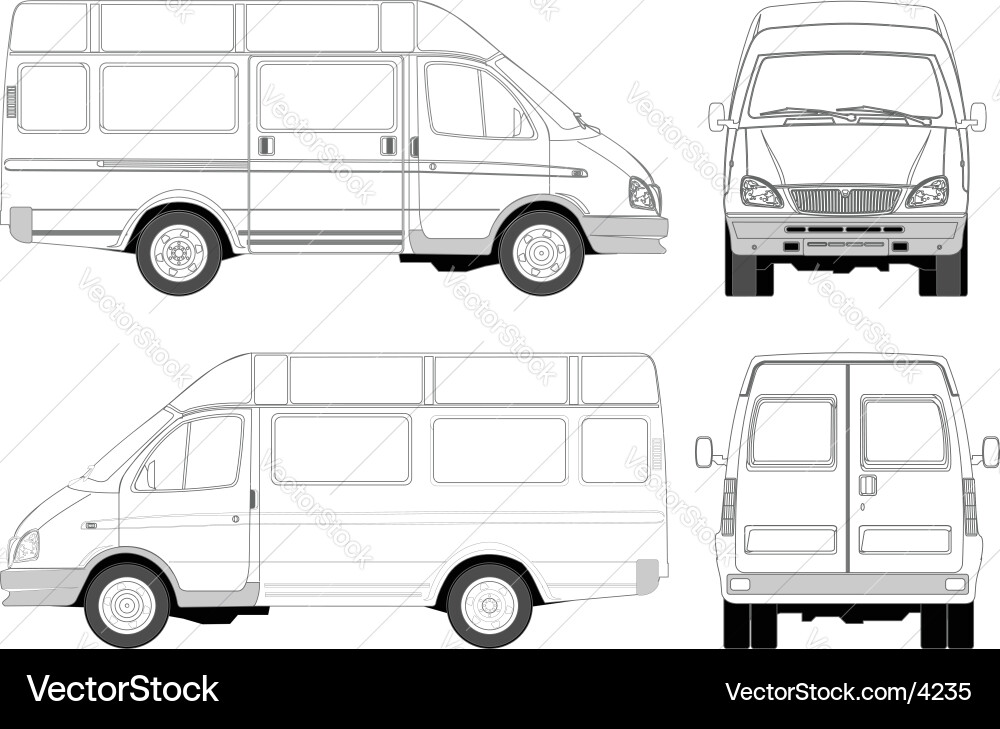 Mini bus Royalty Free Vector Image - VectorStock