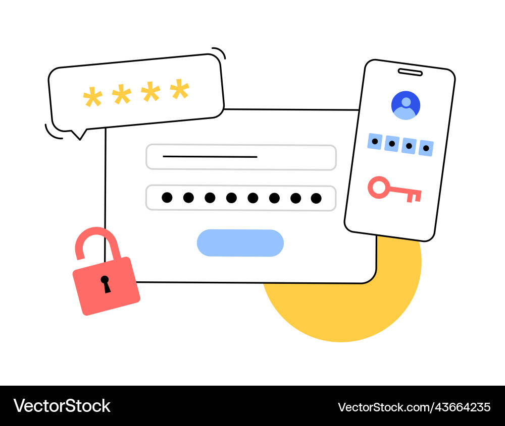 One Time Password Authentication Royalty Free Vector Image