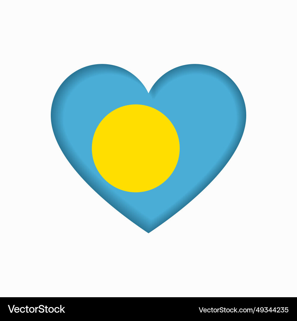 Palauan flag heart-shaped sign Royalty Free Vector Image