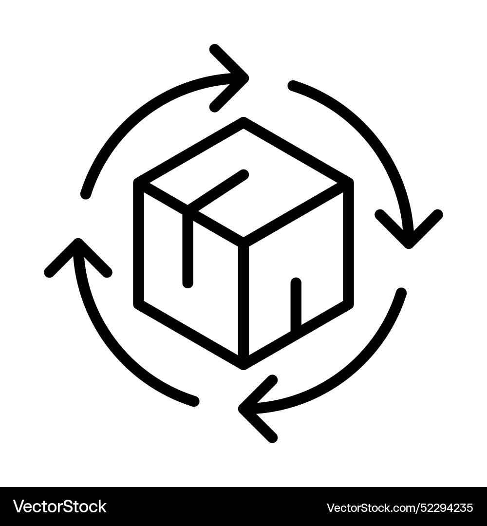 Supply chain process icon linear logo mark Vector Image