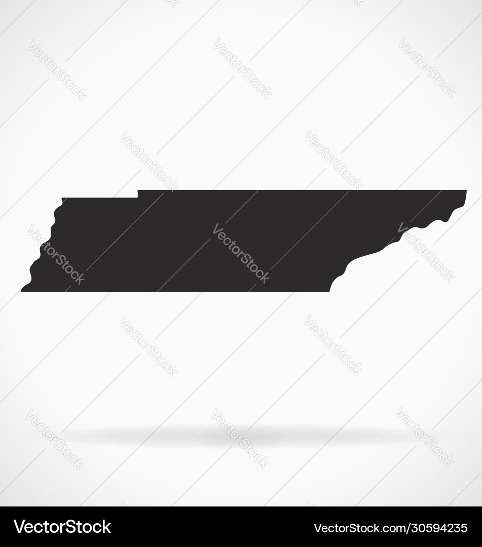 Tennessee State Outline Map Royalty Free Vector Image