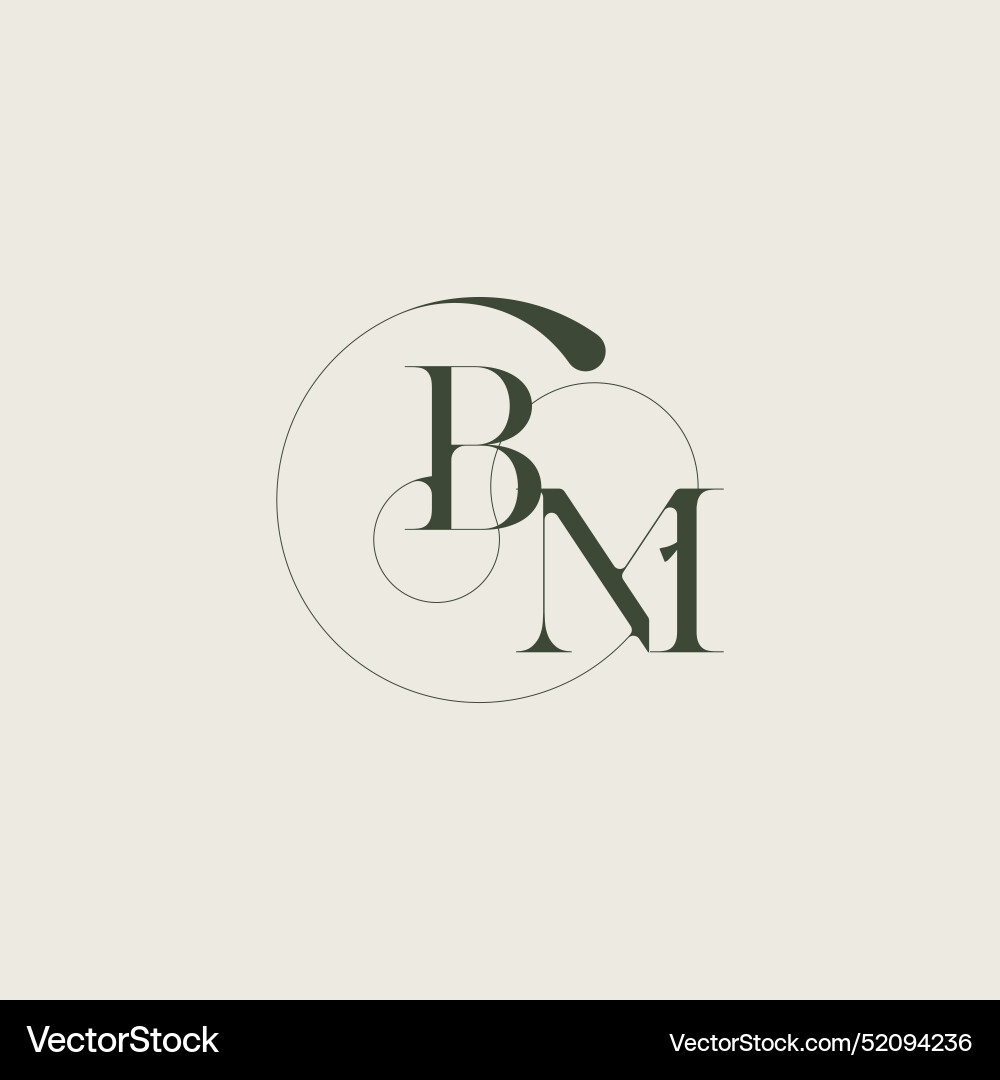 Beautiful monogram initial elegant line concept Vector Image