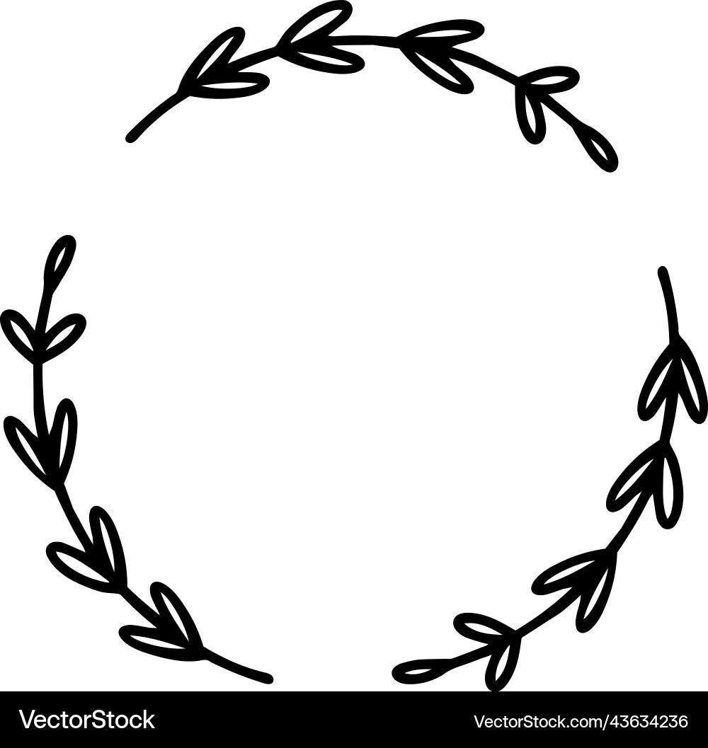 Branch leaf monogram frame border icon Royalty Free Vector