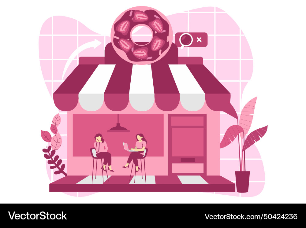 Coffee shop flat design Royalty Free Vector Image