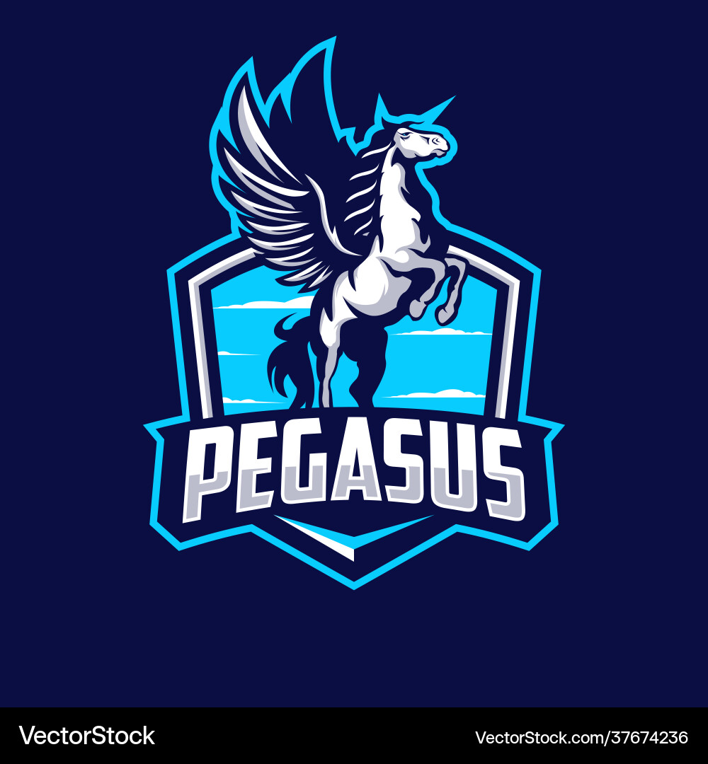 Cute Pegasus Mascot Logo Royalty Free Vector Image