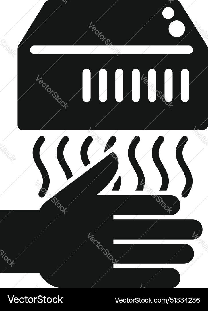 Hand drying under electric air dryer icon Vector Image