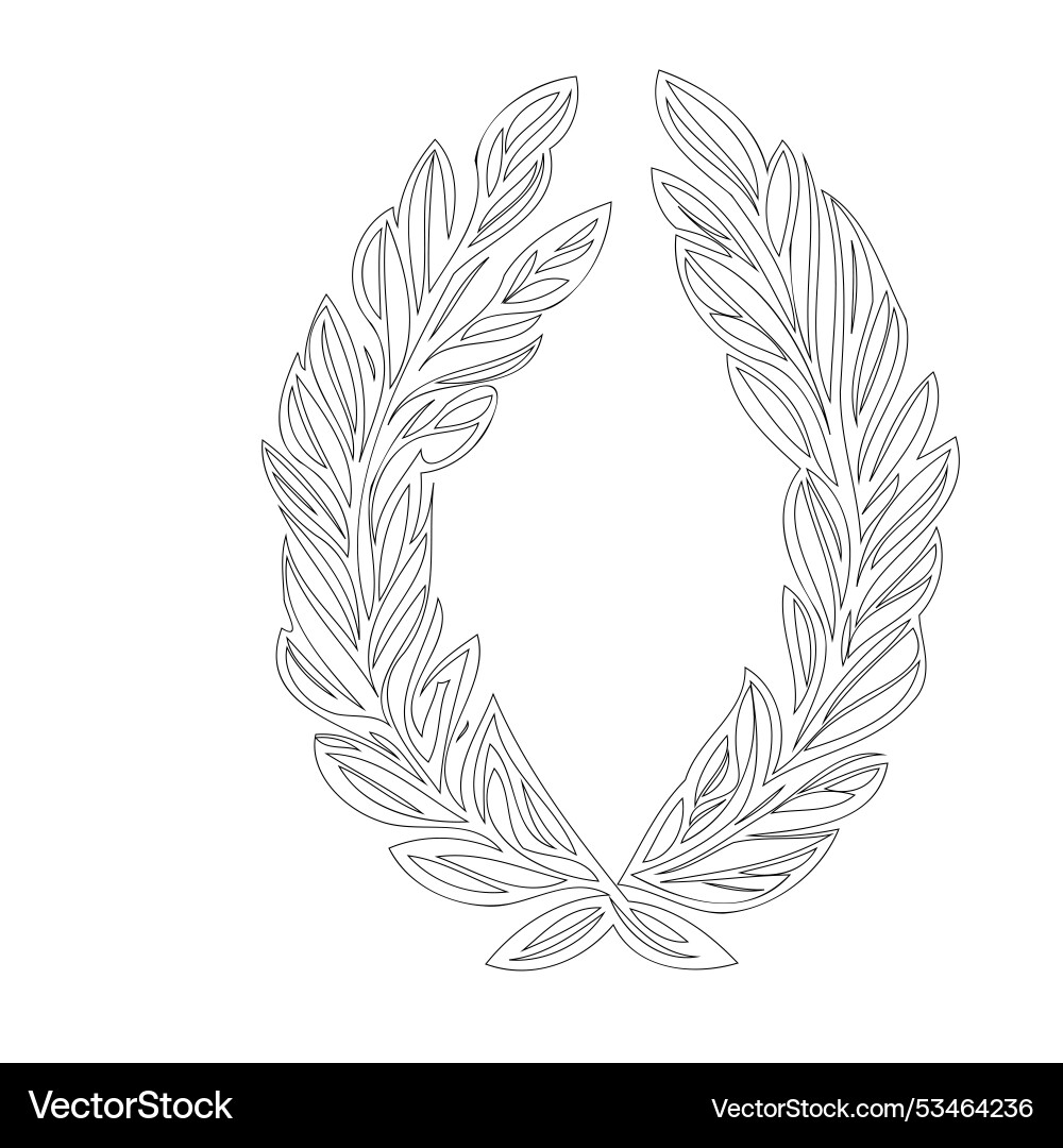 Laurel wreath outline sketch Royalty Free Vector Image