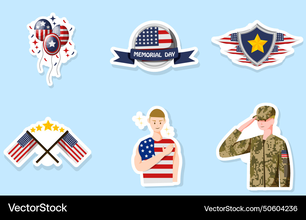 Memorial day sticker Royalty Free Vector Image