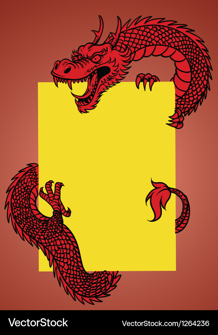 Oriental dragon with text space Royalty Free Vector Image