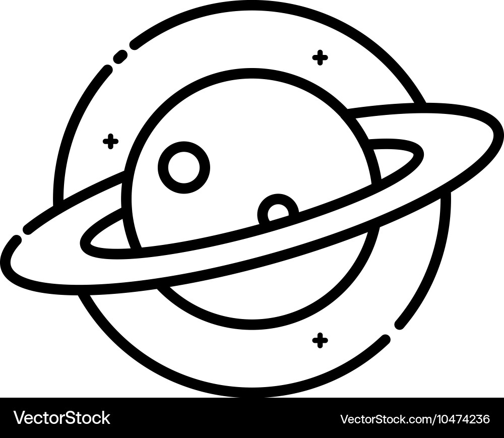 Planet saturn in space Royalty Free Vector Image