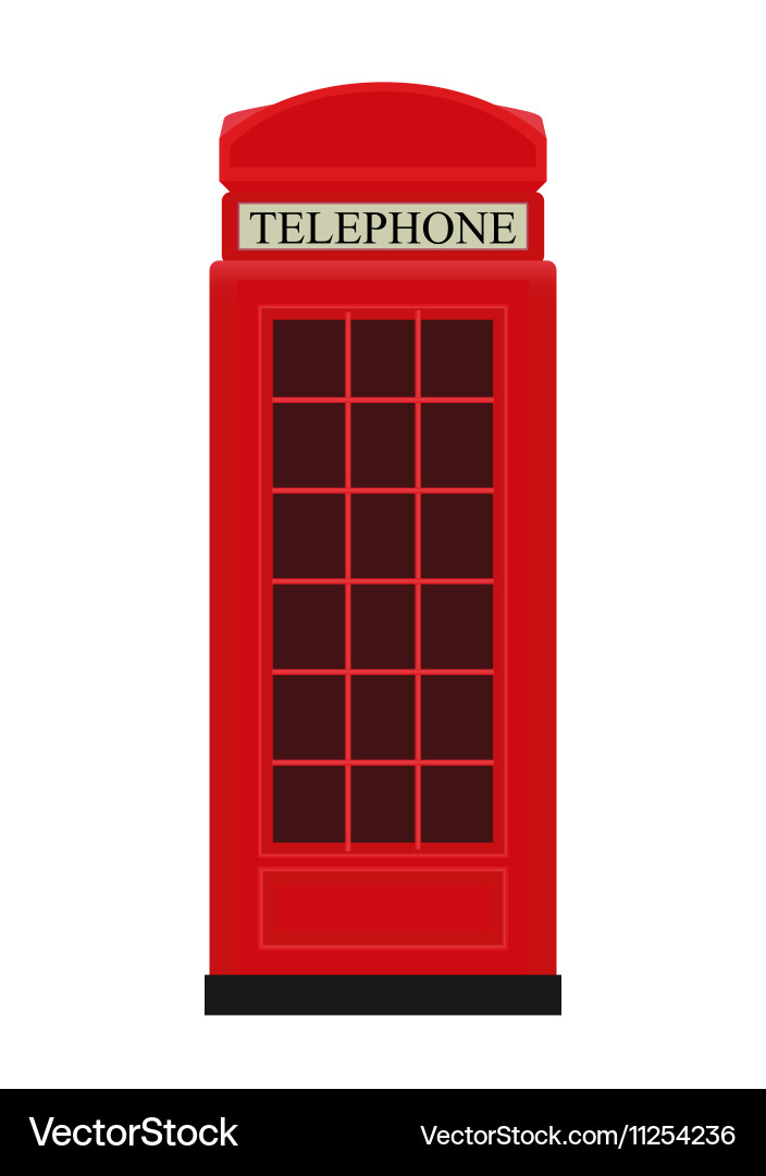 Red telephone box icon Royalty Free Vector Image