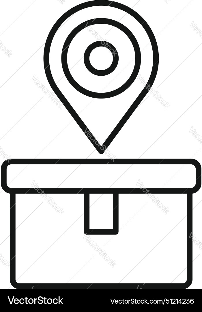 Store locator parcel icon outline target Vector Image