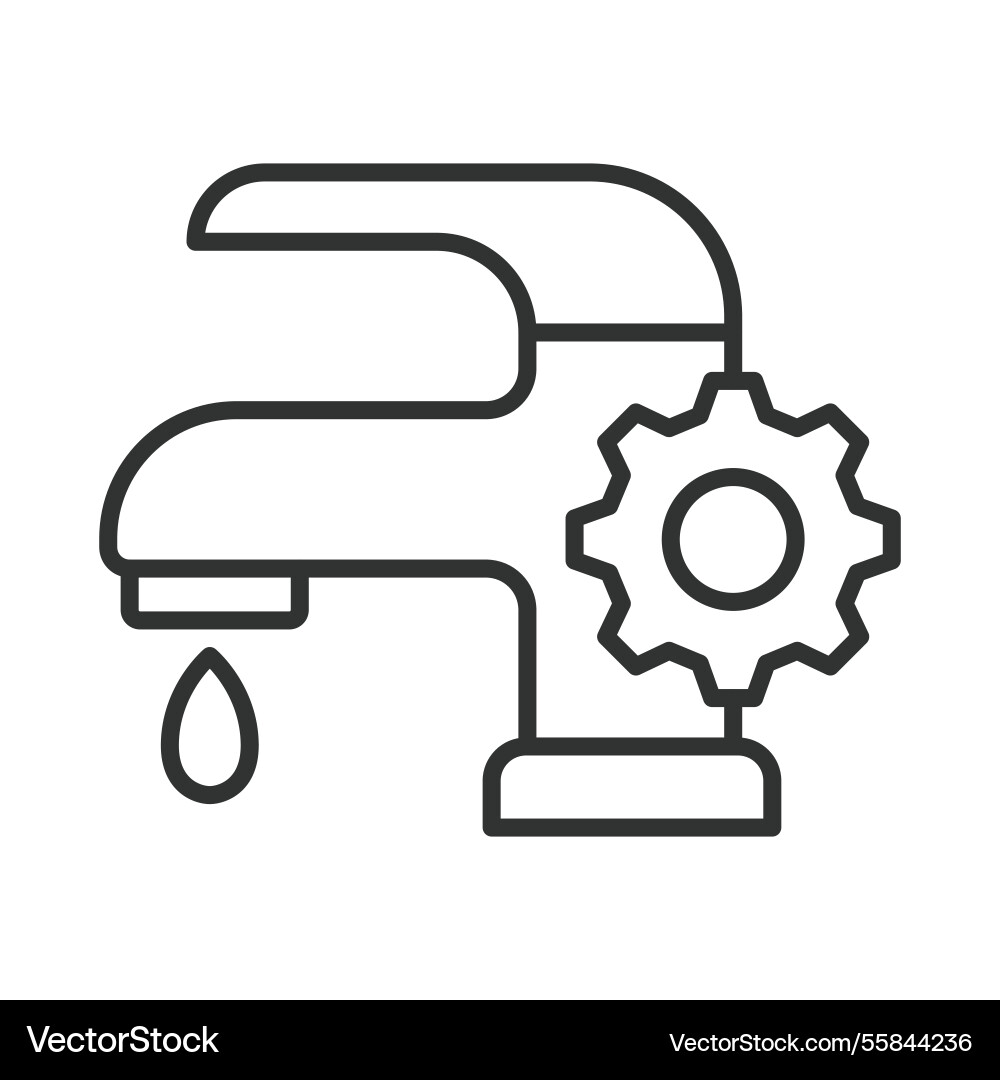 Water supply icon in line design Royalty Free Vector Image
