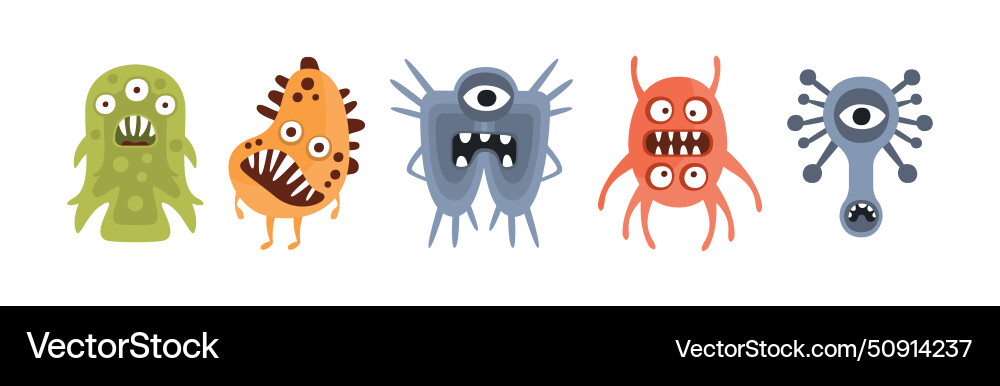 Aggressive fantastic alien microorganism Vector Image