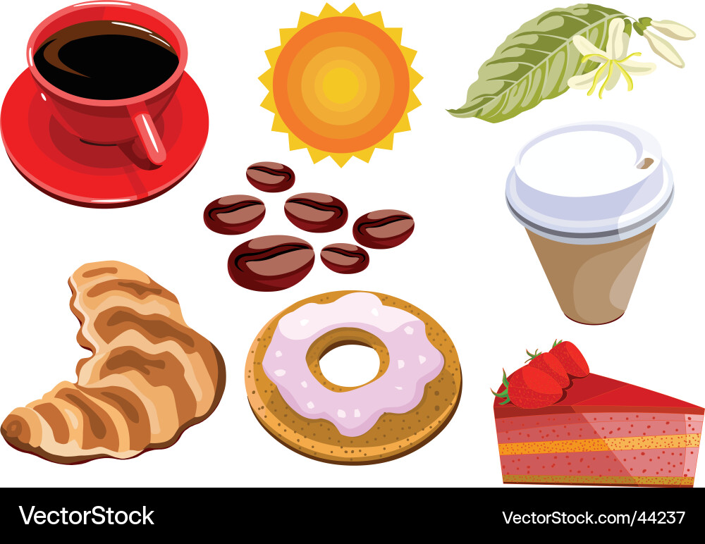 Breakfast elements Royalty Free Vector Image - VectorStock