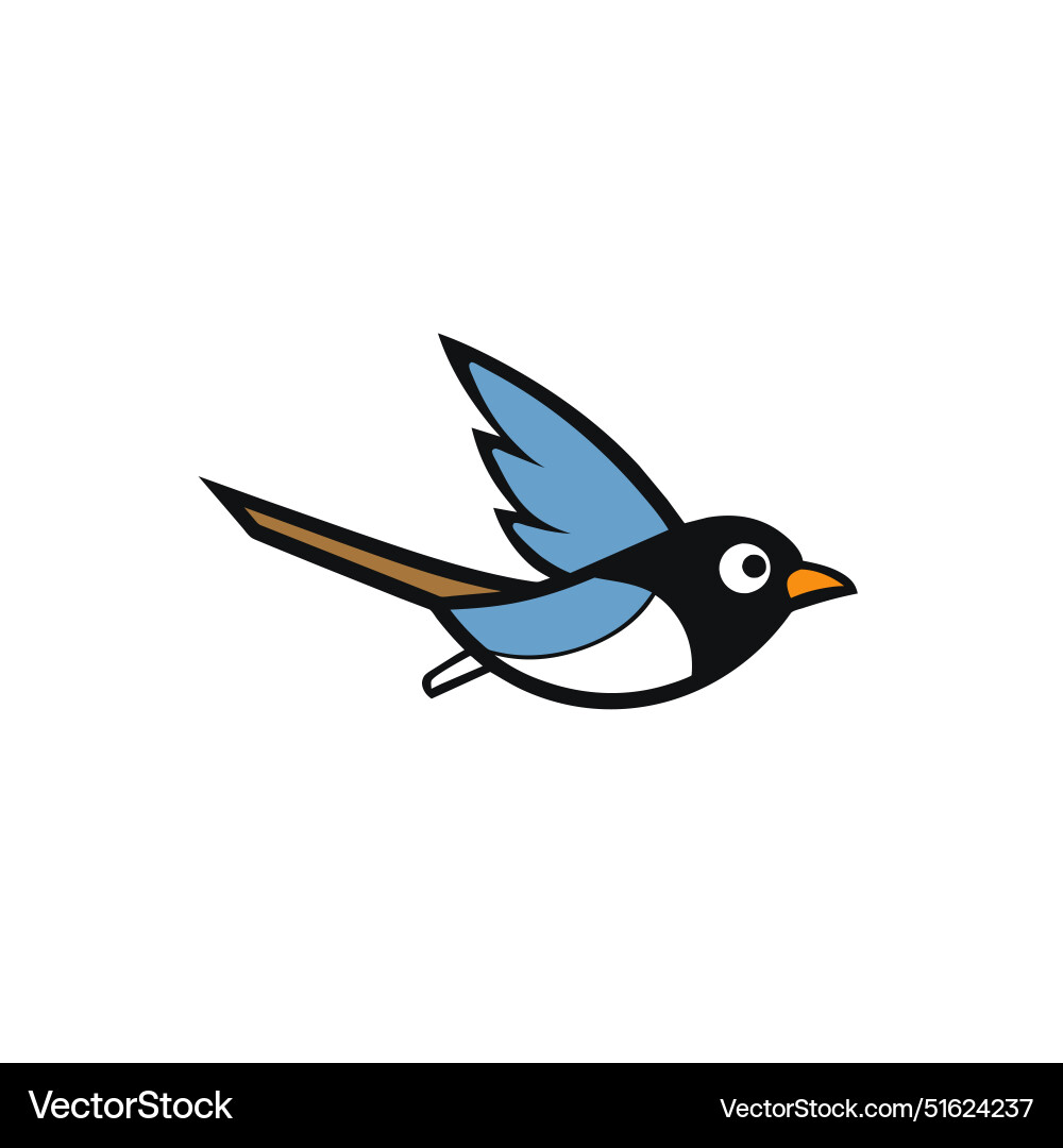 Bulbul bird flies icon Royalty Free Vector Image