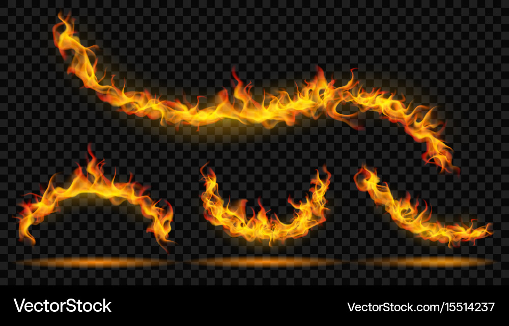 Curved fire flame Royalty Free Vector Image - VectorStock