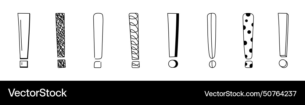 Doodle exclamation mark hand drawn sketch Vector Image