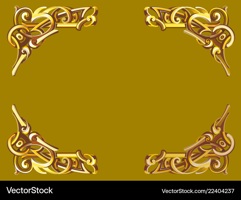 Gold frame in victorian style Royalty Free Vector Image