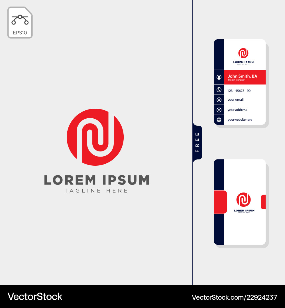 Minimal n initial logo template free business Vector Image