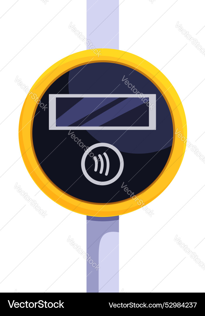 Round nfc validator accepting contactless payment Vector Image