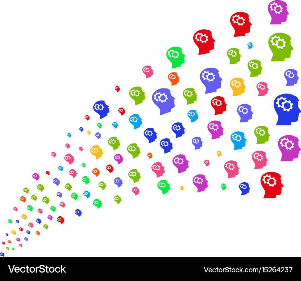 Source stream of intellect gears Royalty Free Vector Image