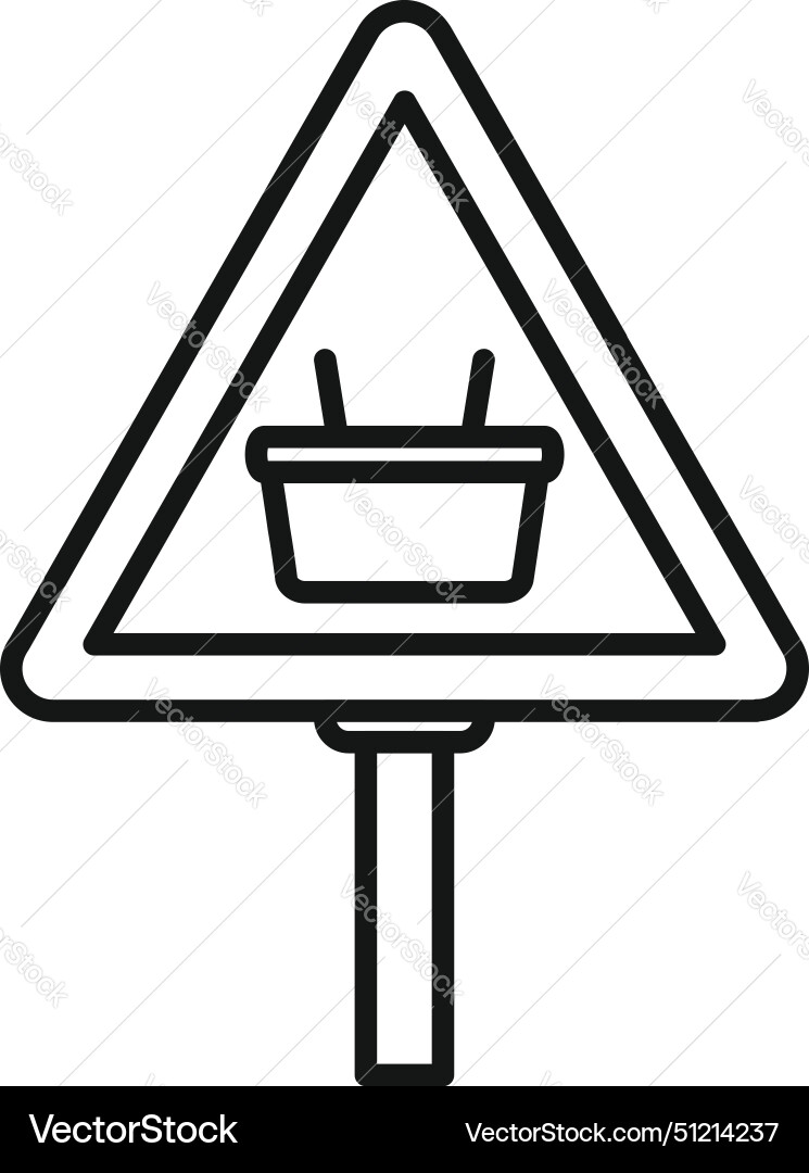 Store road sign icon outline locator Royalty Free Vector