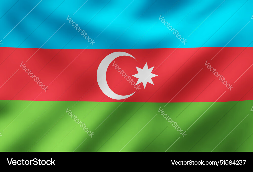 Waving national flag of azerbaijan Royalty Free Vector Image