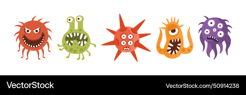 Aggressive fantastic alien microorganism Vector Image