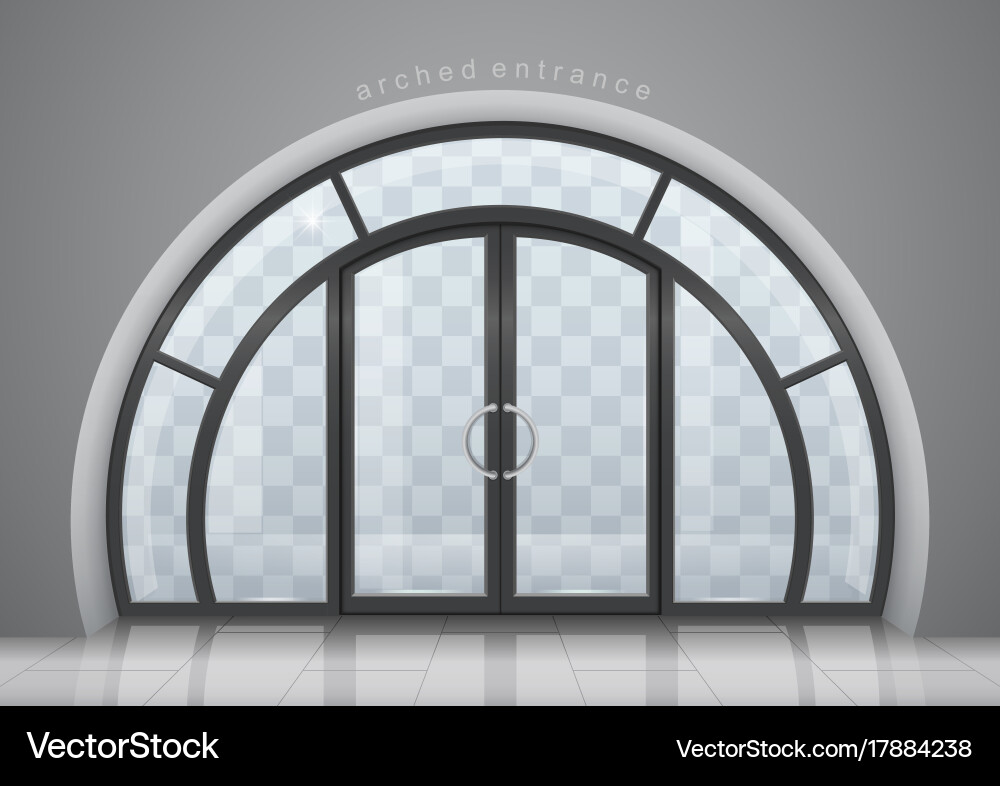Arched door with window Royalty Free Vector Image