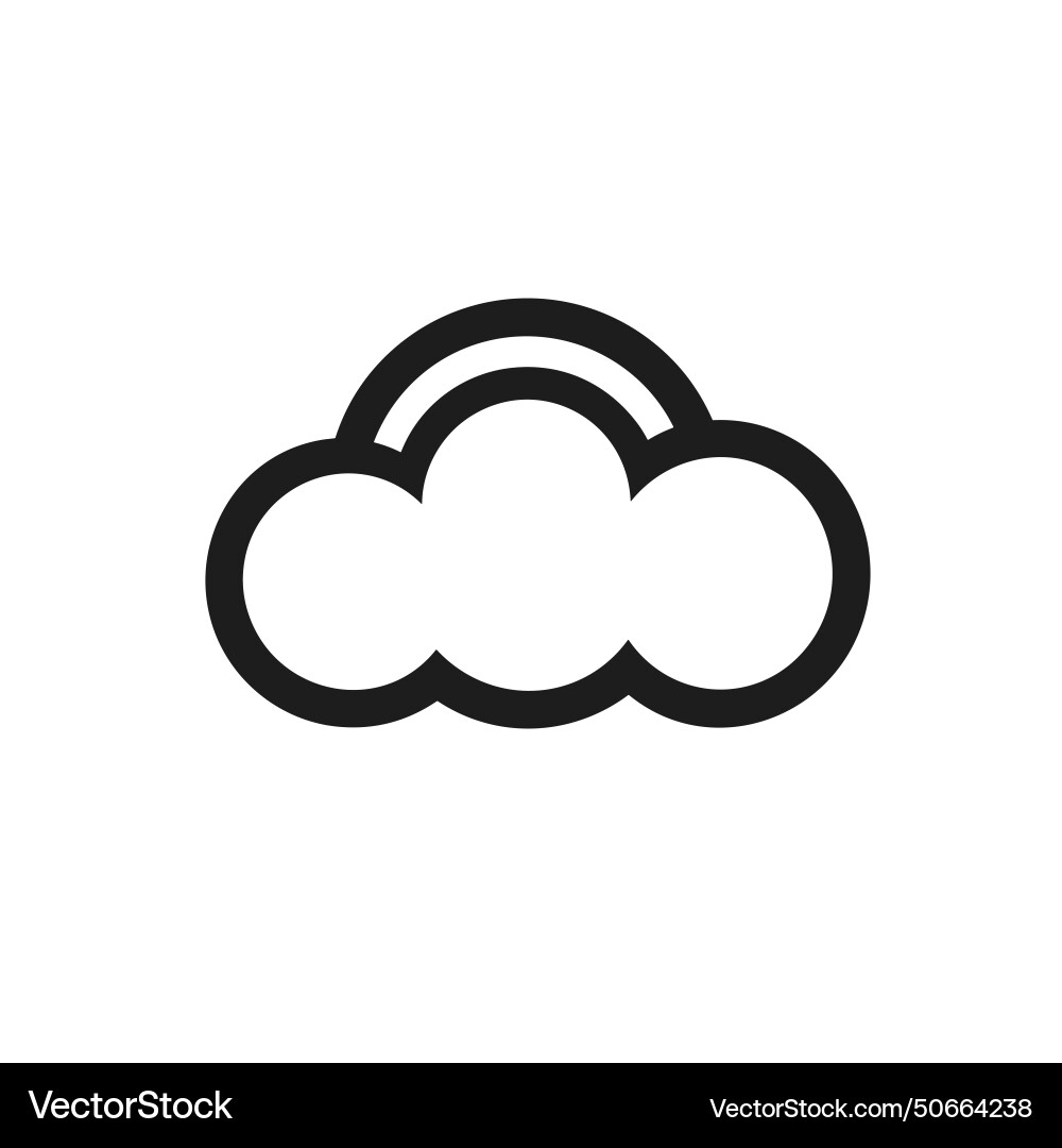 Cloud solutions for business monochrome line logo Vector Image