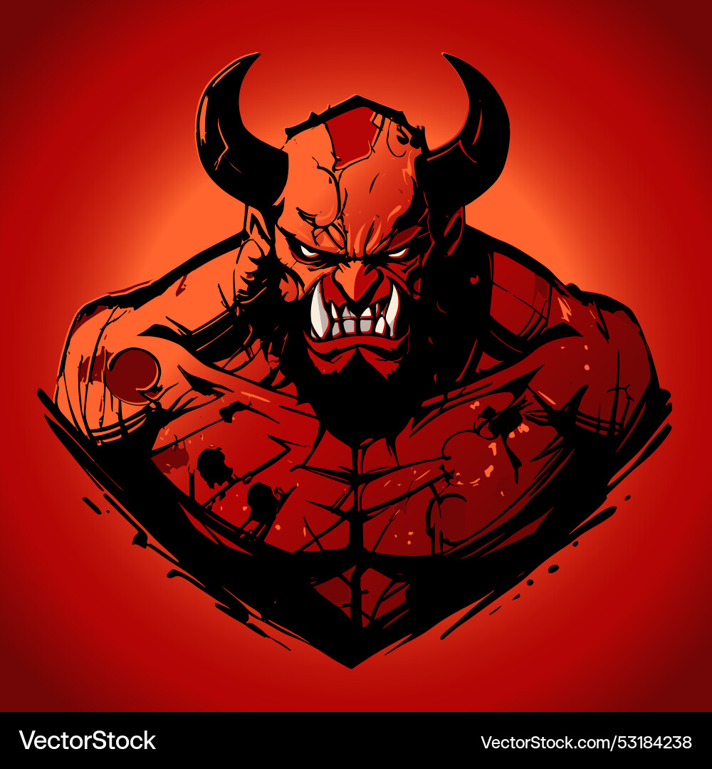 Devil face comic style for your infernal graphics Vector Image