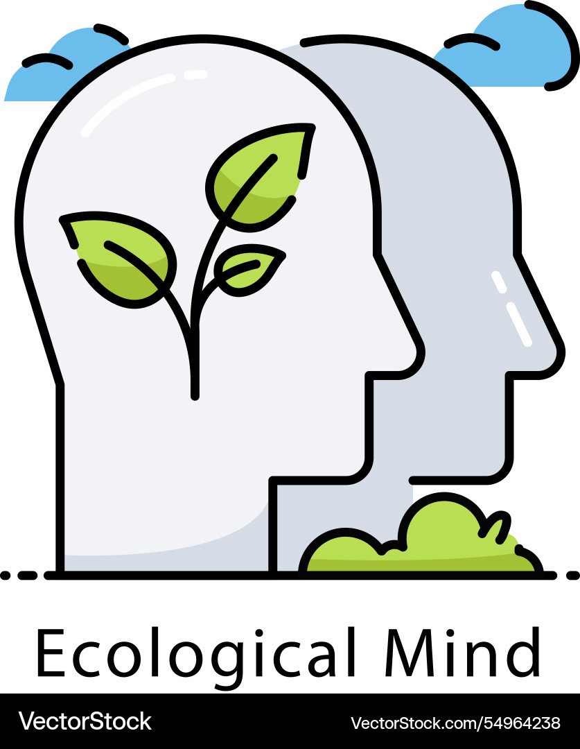 Ecological mind filled icon Royalty Free Vector Image