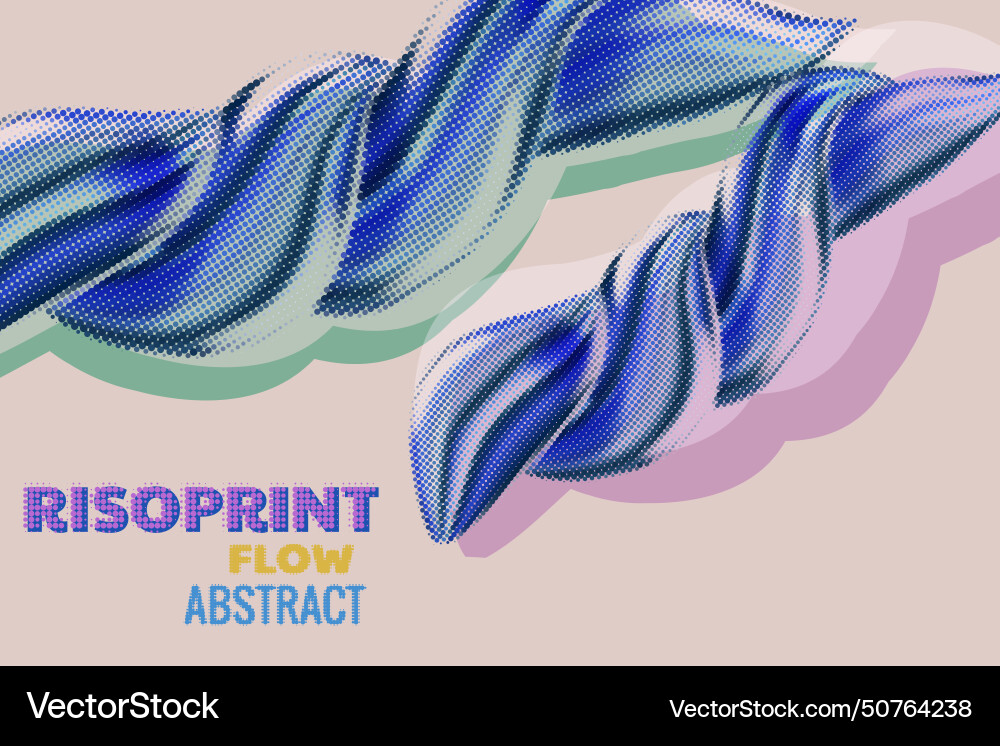 Flow abstract risograph effect swirl Royalty Free Vector
