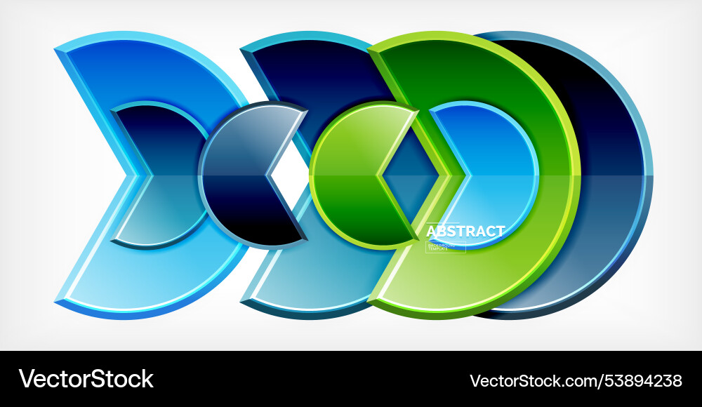 Glass reflective geometric round shapes background